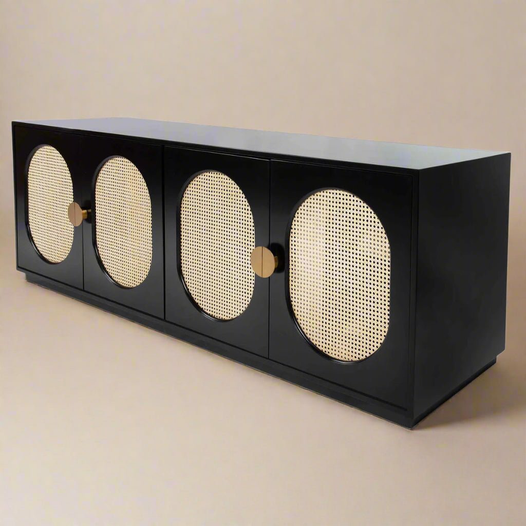 The Bramble 4-Door Credenza in Black – Tom Collins Home
